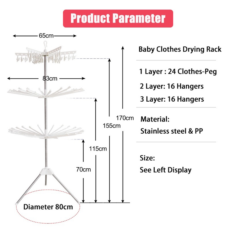 Undergarment Socks Drying Rack Towel Baby Clothes Hanger Clip Foldable ...