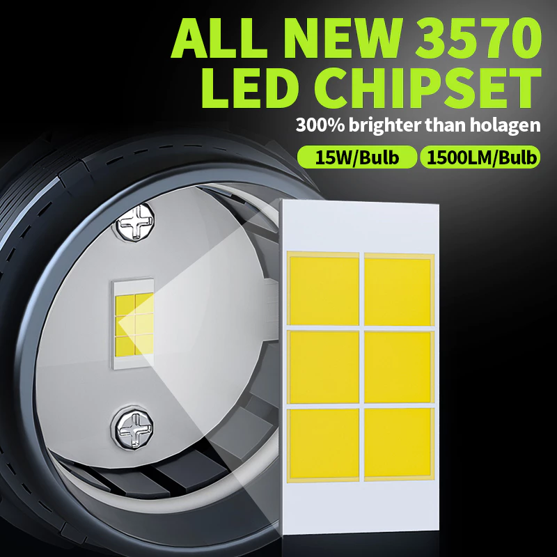 ERRUSON Universal Dual Color LED Headlight Bulbs T19 P15D H6M PX15D ...