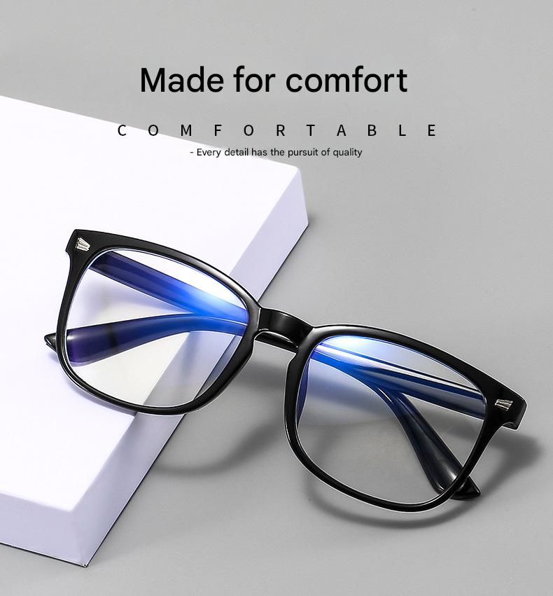 Designer Retro Anti-Radiation Light Glasses - Flat Lens for Office Work ...
