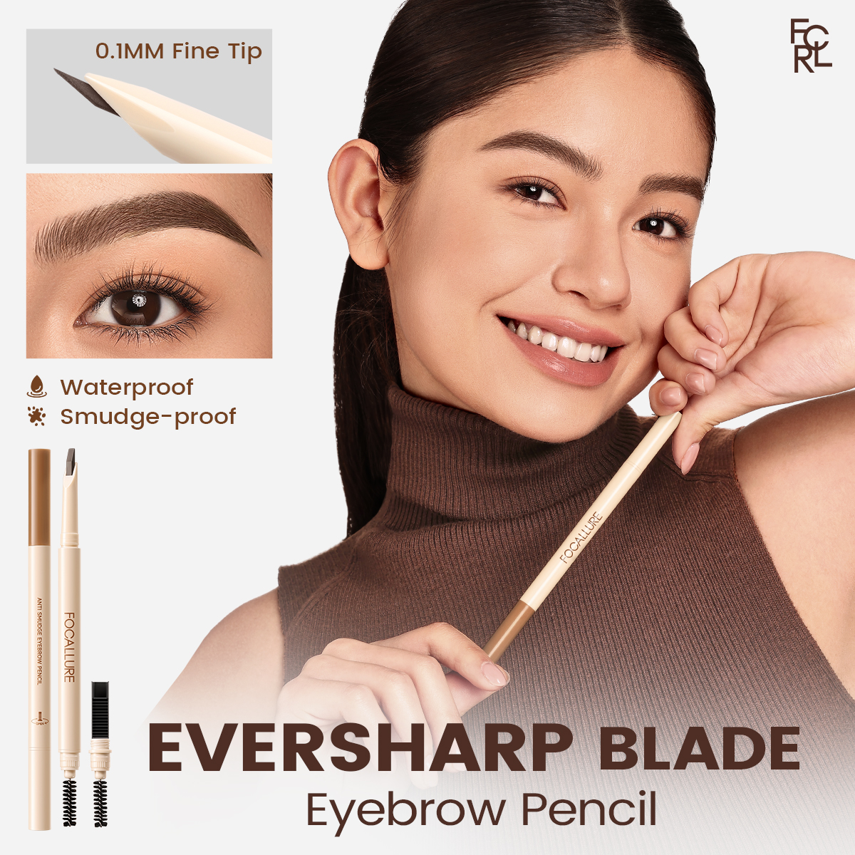 FOCALLURE EverSharp Blade Eyebrow Pencil Waterproof Smudge-proof High ...