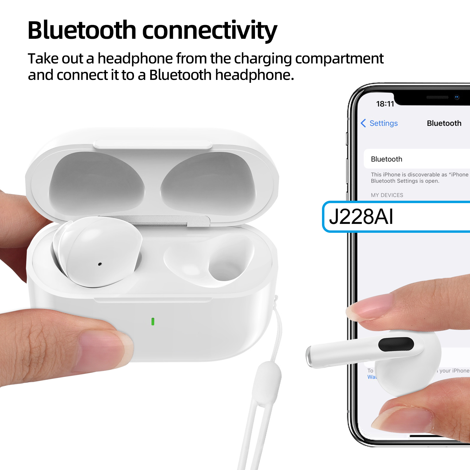 Goojodoq AI Wireless Earphone Bluetooth Earpods for iPhone Android ...