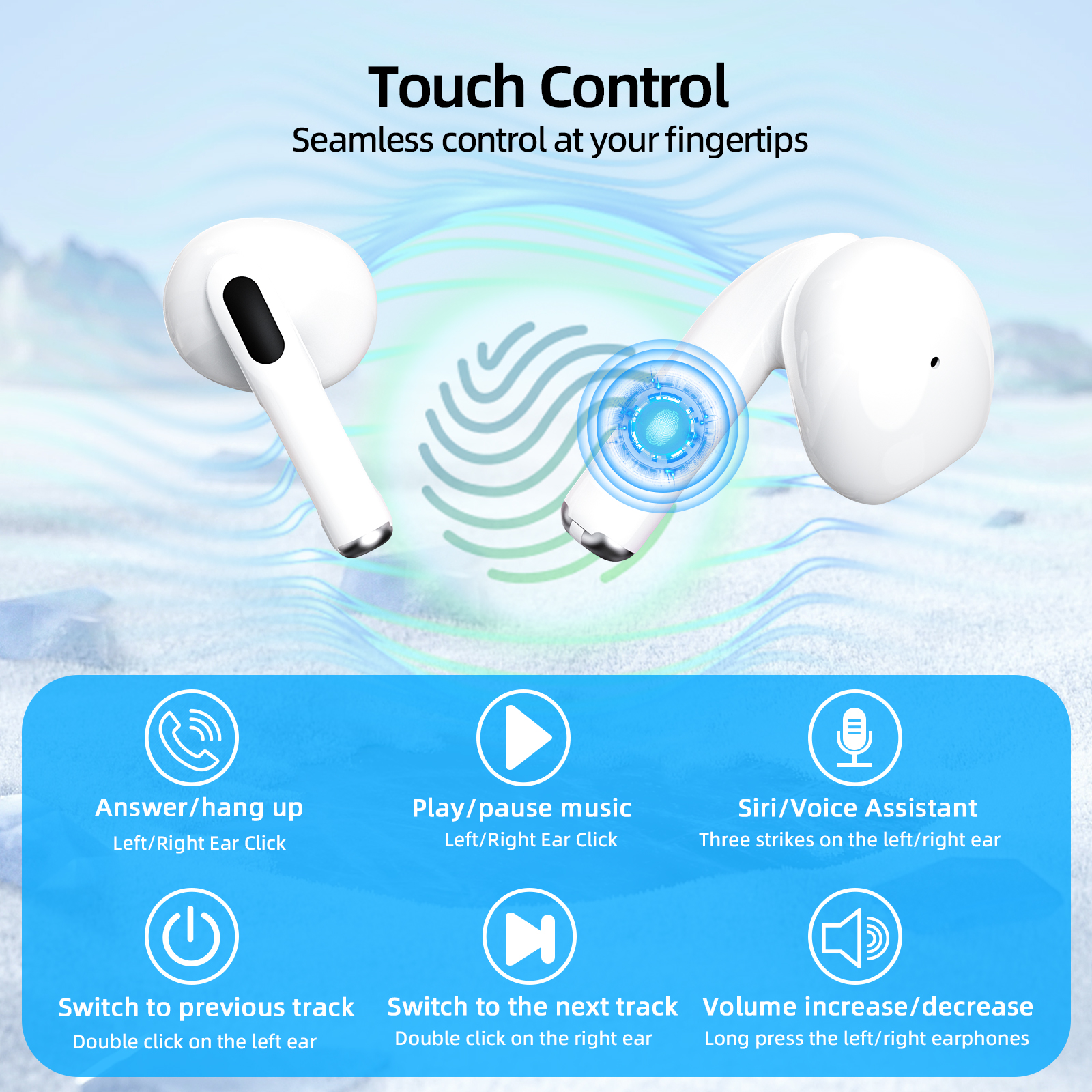 Goojodoq AI Wireless Earphone Bluetooth Earpods for iPhone Android ...