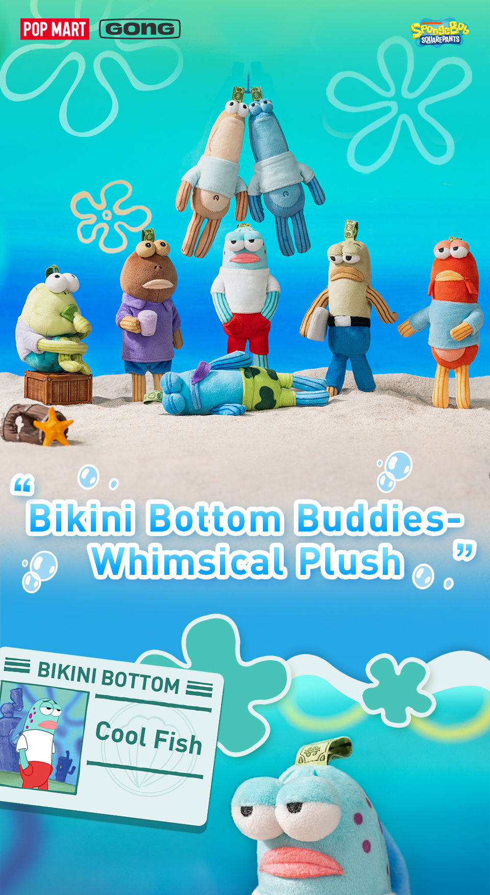 POP MART Bikini Bottom Buddies - Whimsical Plush Blind Box Action Toys ...