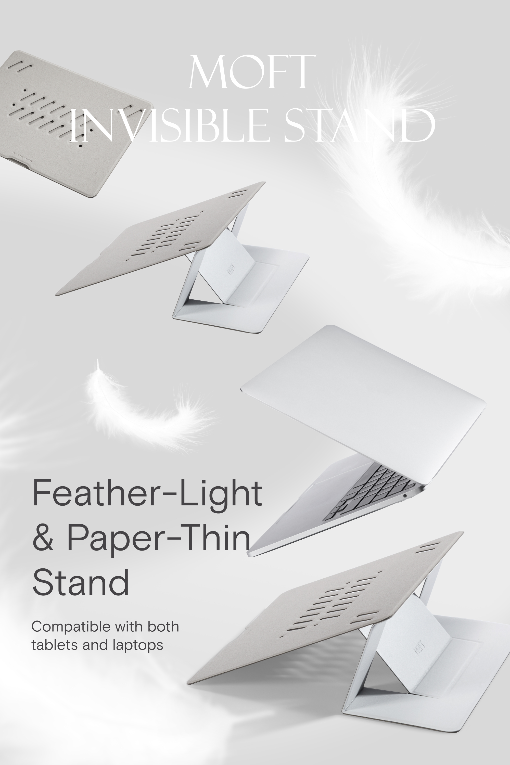 MOFT Invisible Stand Foldable Laptop Stand Adjustable Non-adhesive ...