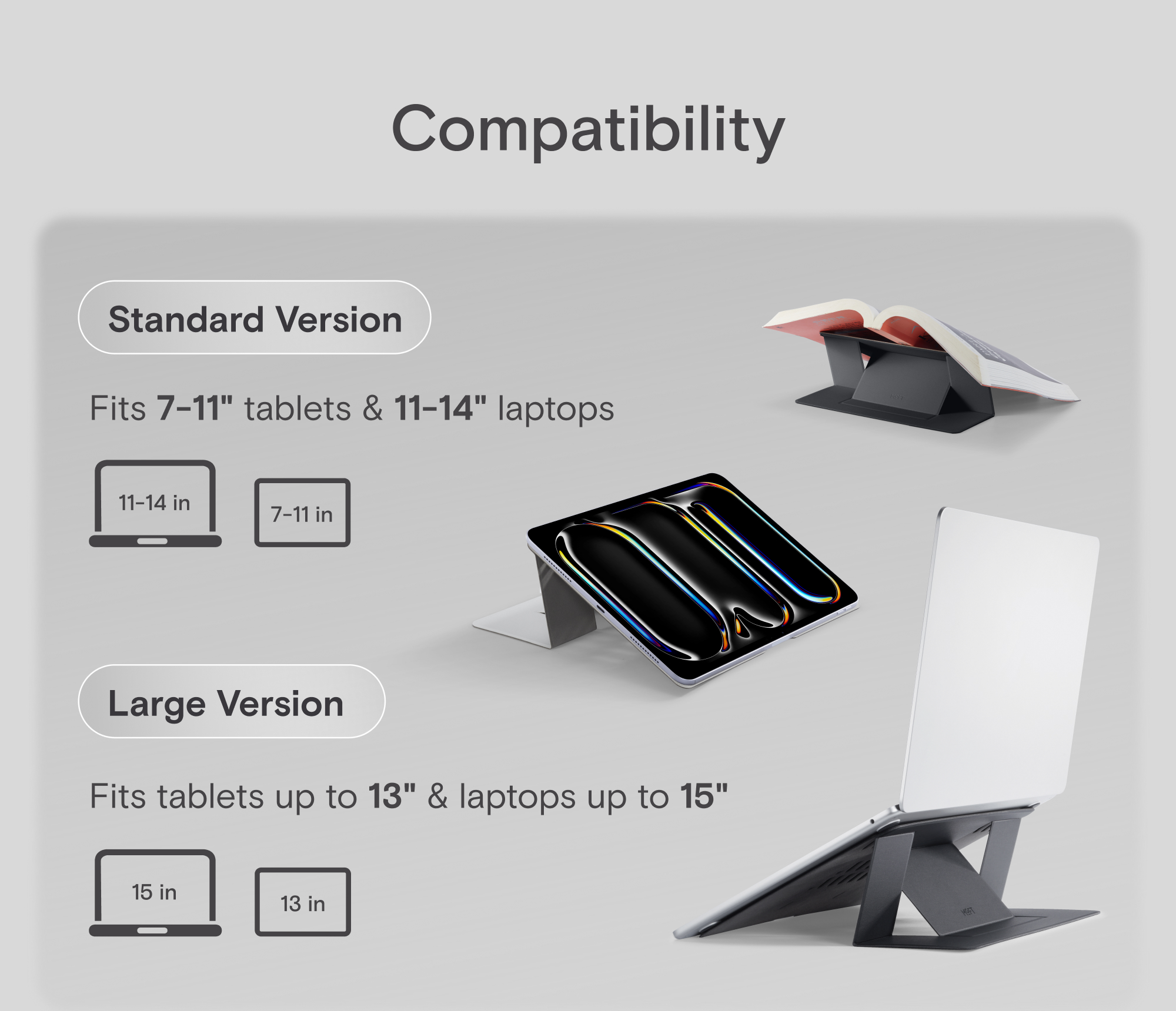 MOFT Invisible Stand Foldable Laptop Stand Adjustable Non-adhesive design - One Piece for ...
