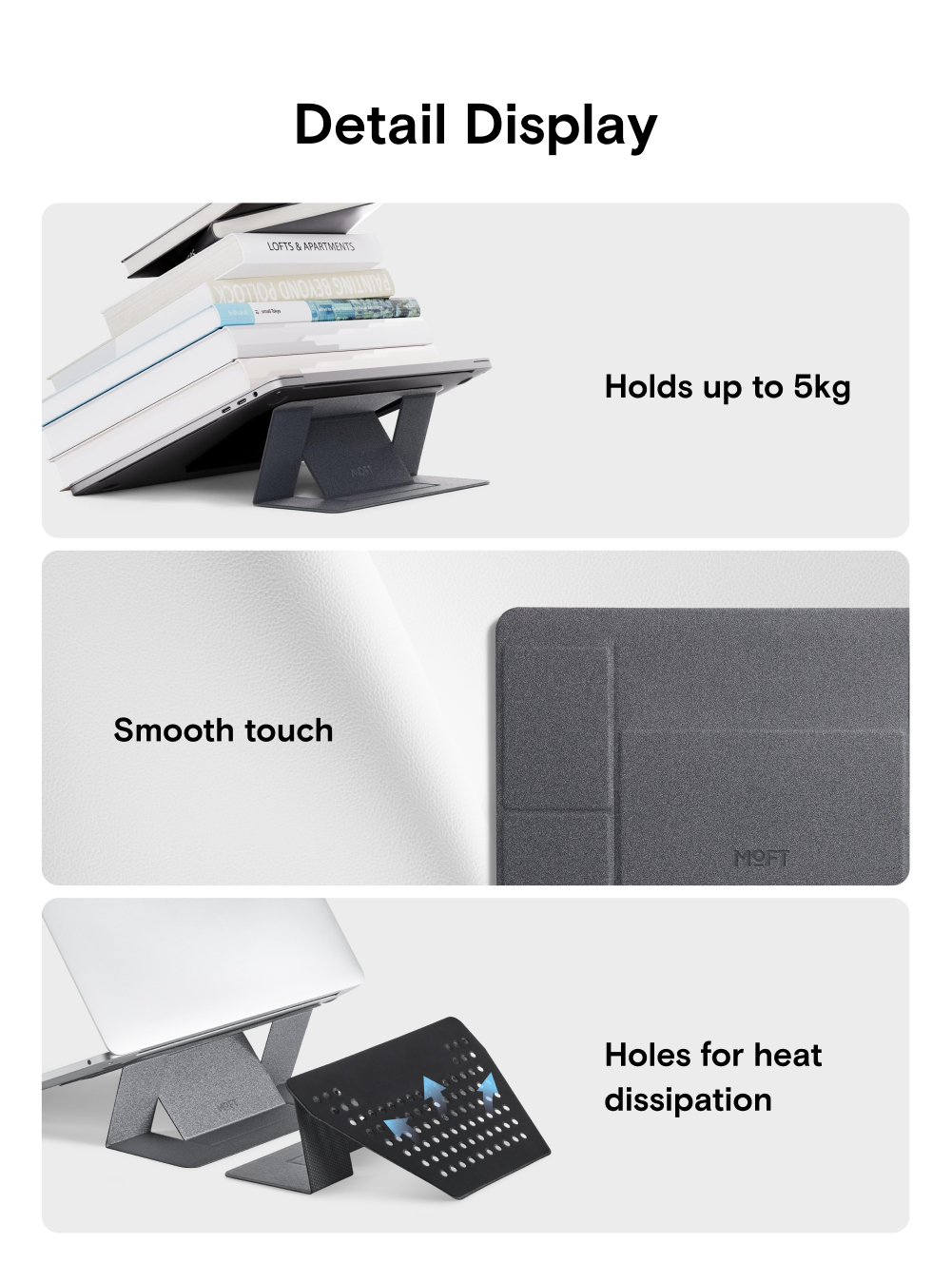 MOFT Invisible Laptop Stand Gen 2 Heat Ventilation Holder Adjustable ...