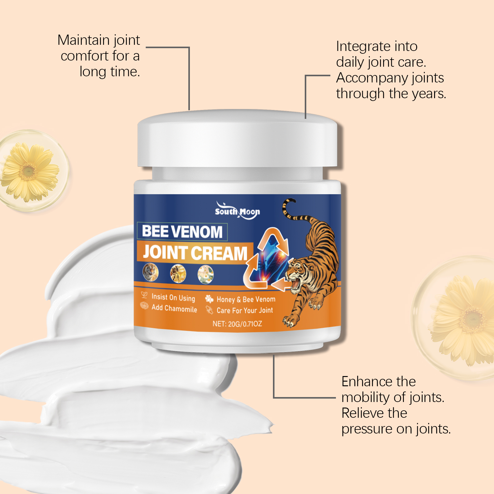 South Moon Bee Venom Joint Care Cream Knee Soothing Massage Creams Pain Relief Arthritis ...