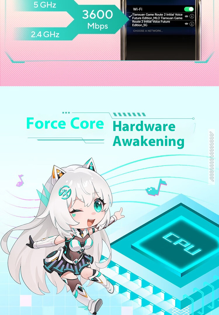 ASUS RT-BE57 Hatsune Miku TianXuan2 Edition Wifi7 Router The Aimesh Networking Signal Covers The ...