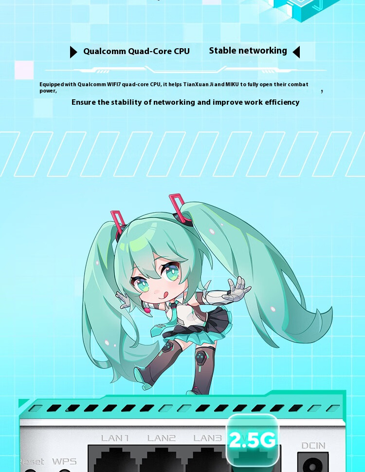 ASUS RT-BE57 Hatsune Miku TianXuan2 Edition Wifi7 Router The Aimesh Networking Signal Covers The ...