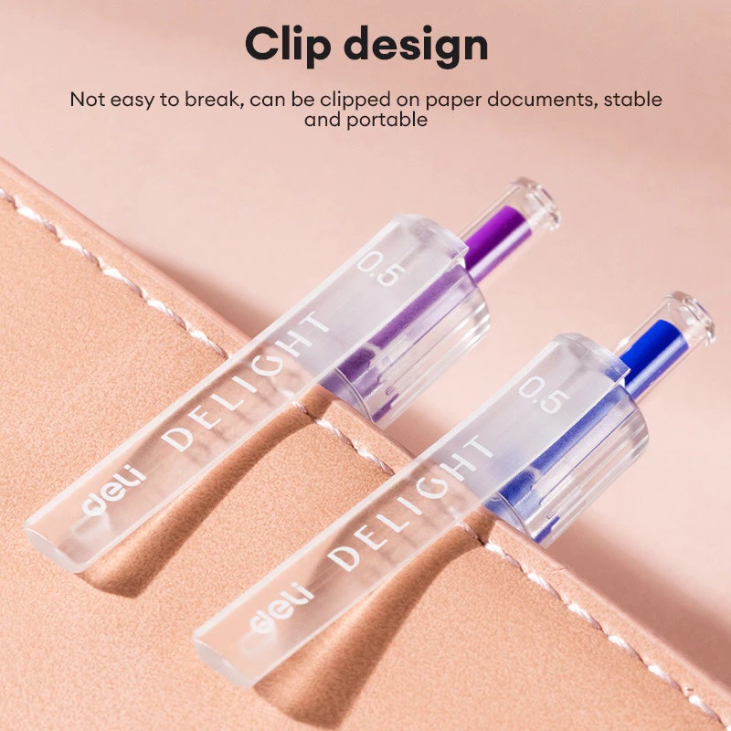 Deli 12Colors Press Gel Pen 0.5mm Bullet Ballpen Writing Pen For School ...