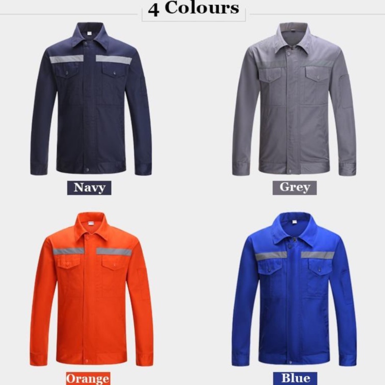 Unisex Reflective Safety Jacket - Long Sleeve PPE Work Coverall for ...