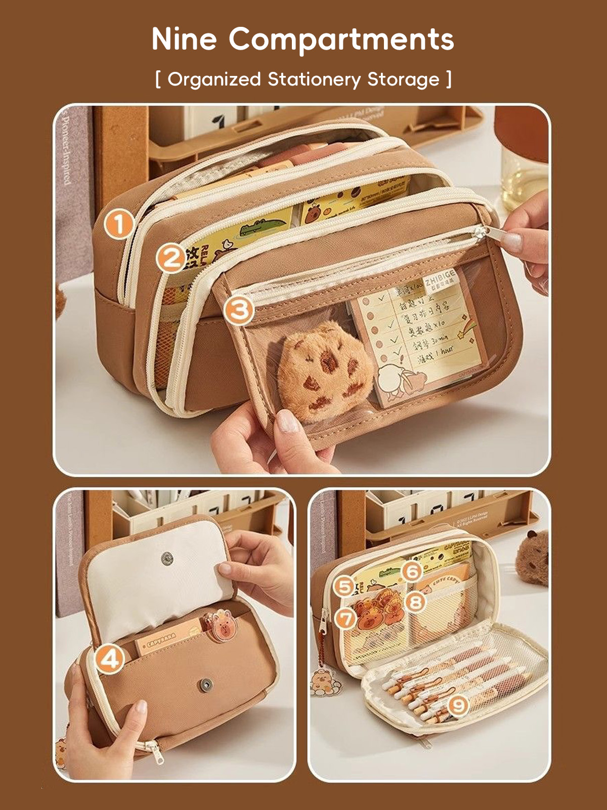 DIBEE Large Transparent Pencil Bag Canvas Waterproof Korean Style TB170 ...