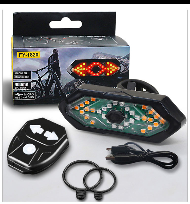 Bicycle Remote Control Steering Taillight With Horn 5 Lighting Modes ...