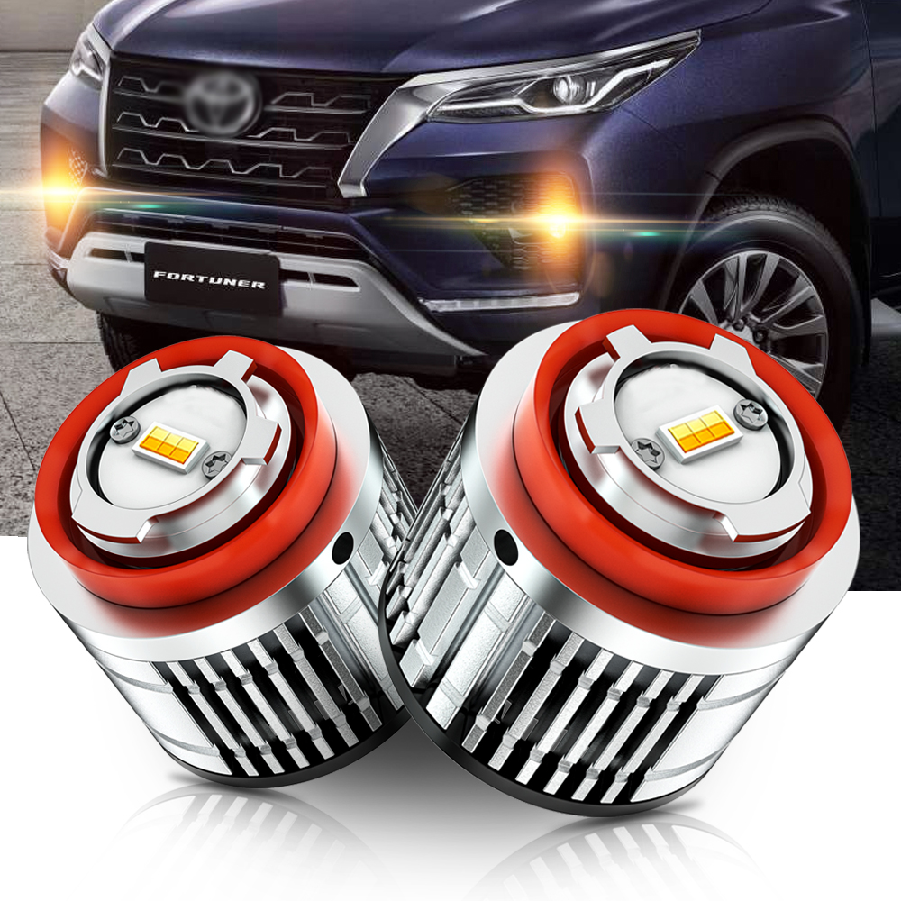 TUFFOO 1Pair Dual Color L1B LED Fog Light Bulb For TOYOTA Fortuner Year ...