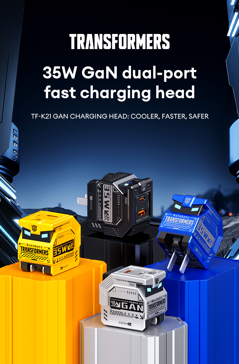 Transformers TF-K21 35W PD Fast Dual Port Charging Head USB Type C 16 ...