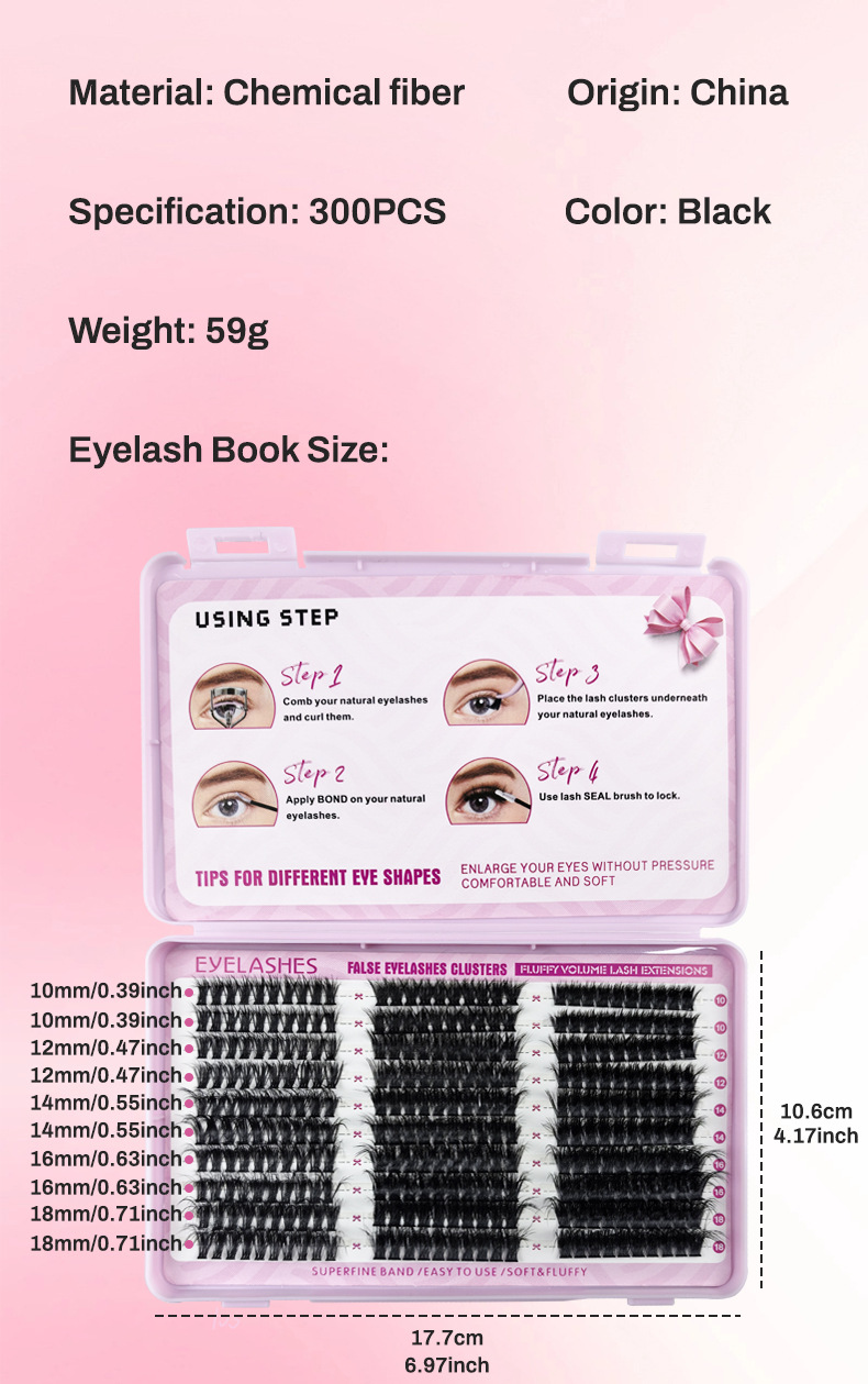 False Eyelashes Lashes Natural Heat-Bonded Cluster Eyelashes High ...