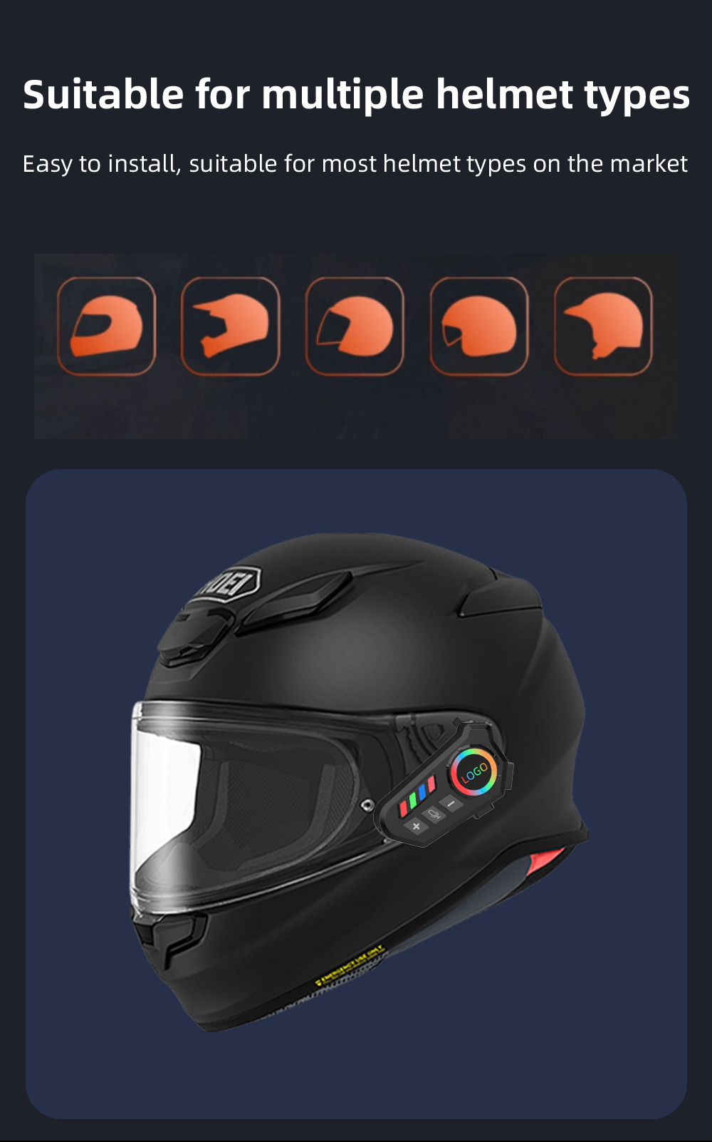 Three styles TWS Motorcycle Helmet Headset Bluetooth Wireless Intercom Hands-Free Calls Music ...