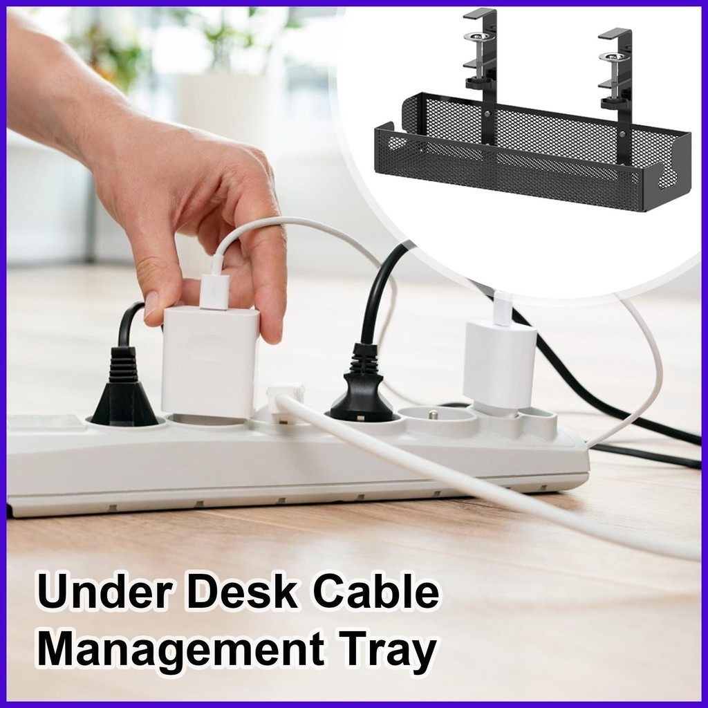 【No need to drill holes to organize the circuit】Under table cable ...
