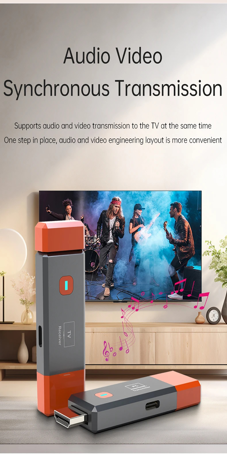 5G Wireless HDMI Video Transmitter Receiver Extender kit TV Stick ...