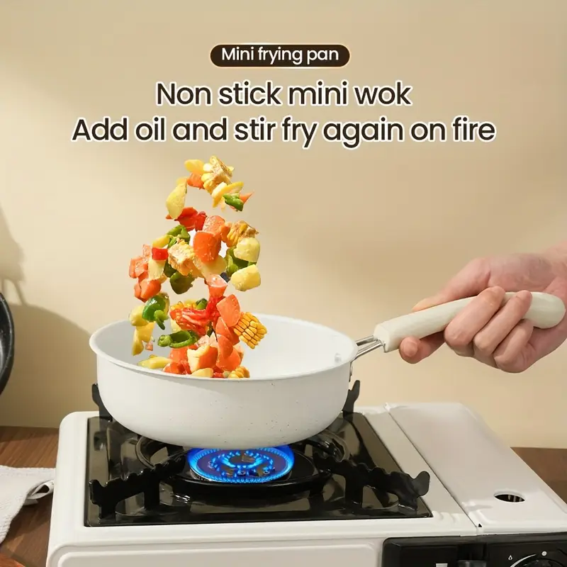 COOKER KINGWhite Non Stick Frying Pan Flat Pan Suitable Supplementary ...