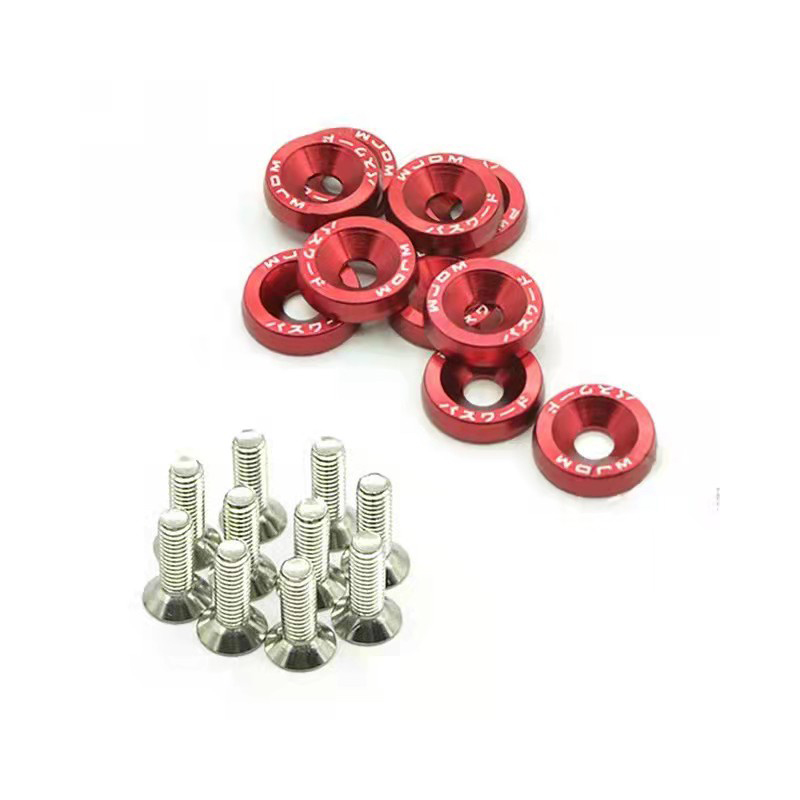 M6 JDM Style Fender Washer Set - 10pcs/Pack, Aluminum Alloy Washers ...