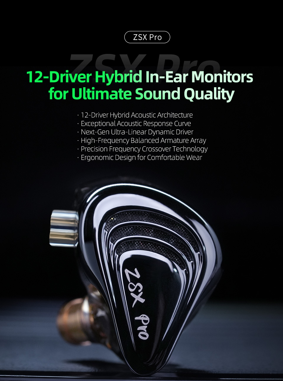 FAAEAL KZ ZSX Pro Earphone 5BA+1DD Hybrid Monitor IEM Super Bass Music Earbud Ultra-Linear ...