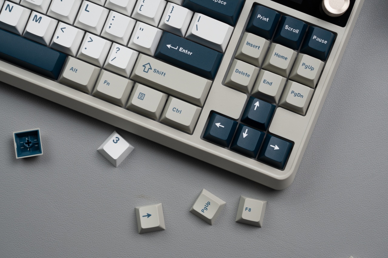 Womier 137 Keys Retro Blue PBT Double Shot Keycaps Set Minimalist ...