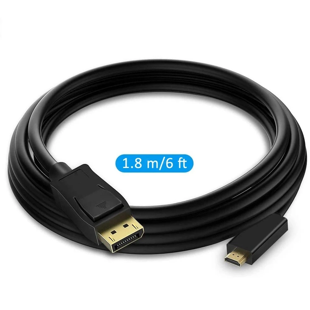 1.8m 6ft 4K x 2k gold plated display DP to HDTV adapter cable Cable ...