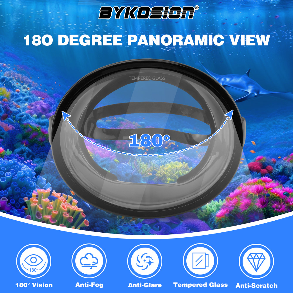 Professional Scuba Diving Mask 180 Degree Wide View HD Fisherman ...