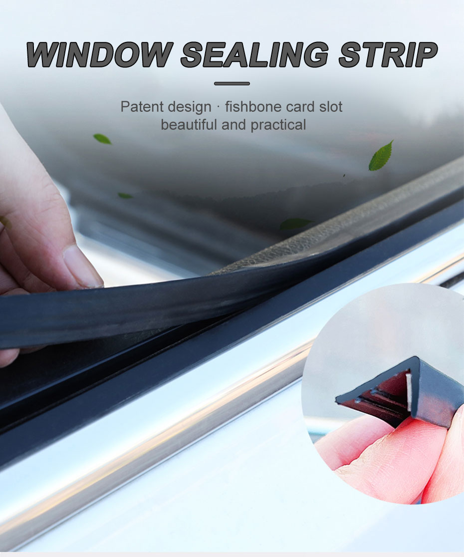 SEAMETAL Car Side Window Seal Strip Rubber Auto Window Gap Filler ...