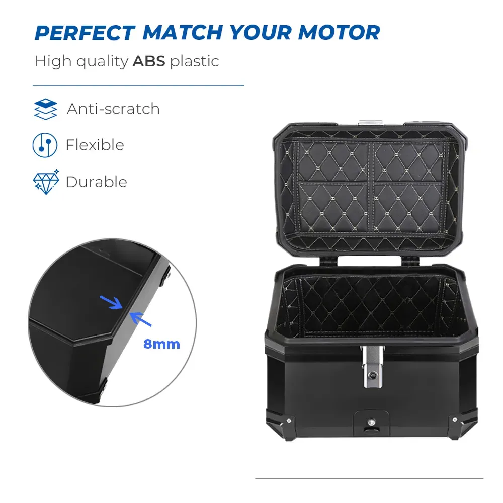 RXR Hard Plastic Top Box 45L Motorcycle Storage Box Helmet Box Model ...