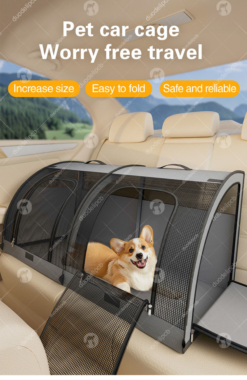 Cat Cage Dog Cage Large Space Breathable Car Transport Pet Cage Double ...