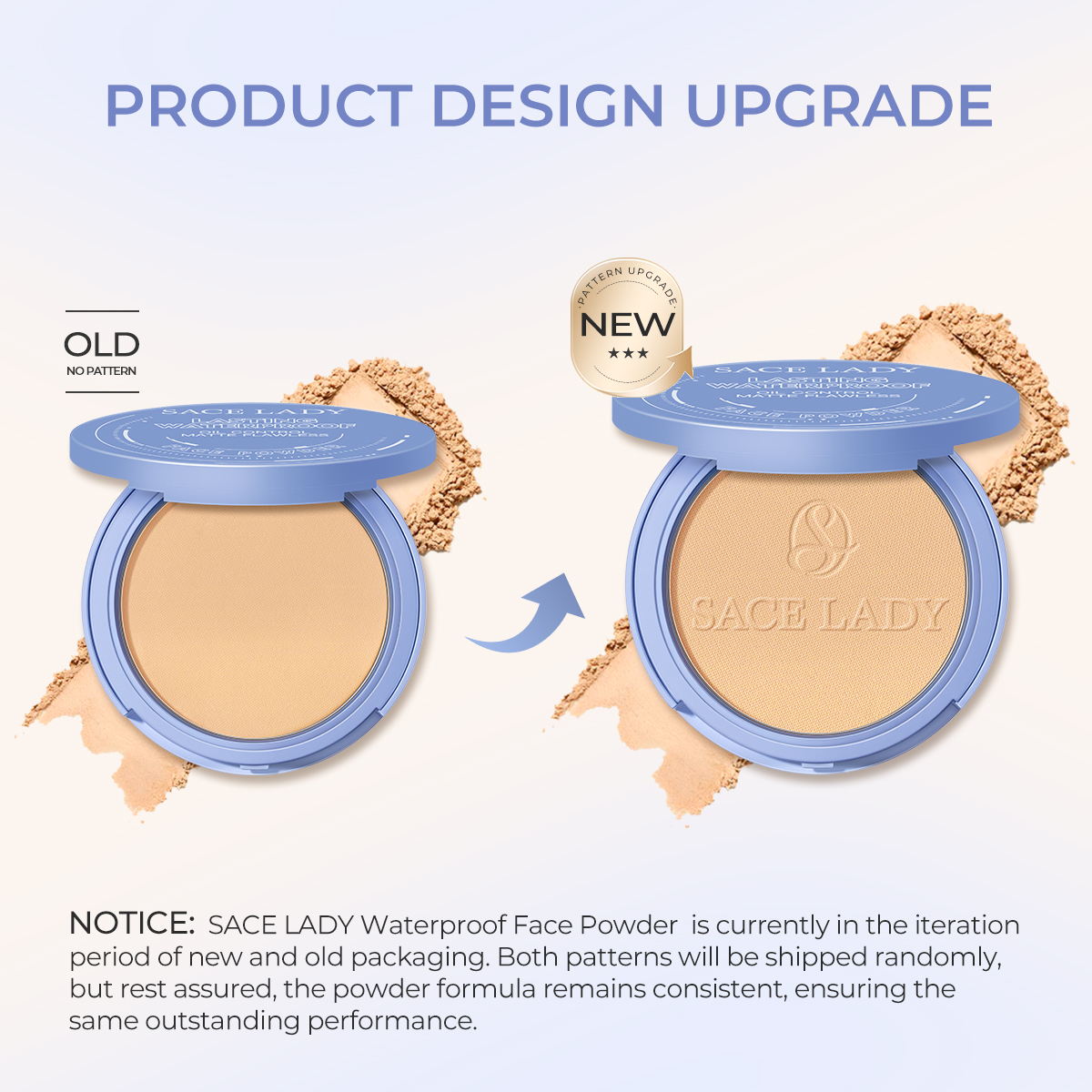 【BUY 1 TAKE 1】SACE LADY Waterproof Face Powder Natural Finish Oil ...