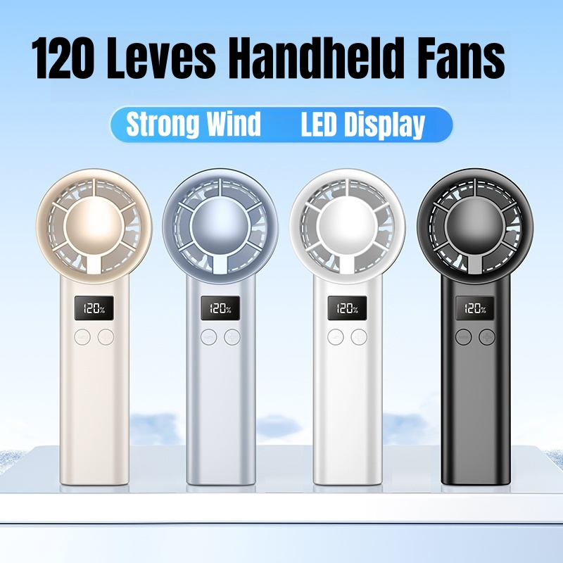 Portable Handheld Fan 120 Wind Speeds Mini Bladeless Hand Fan USB ...