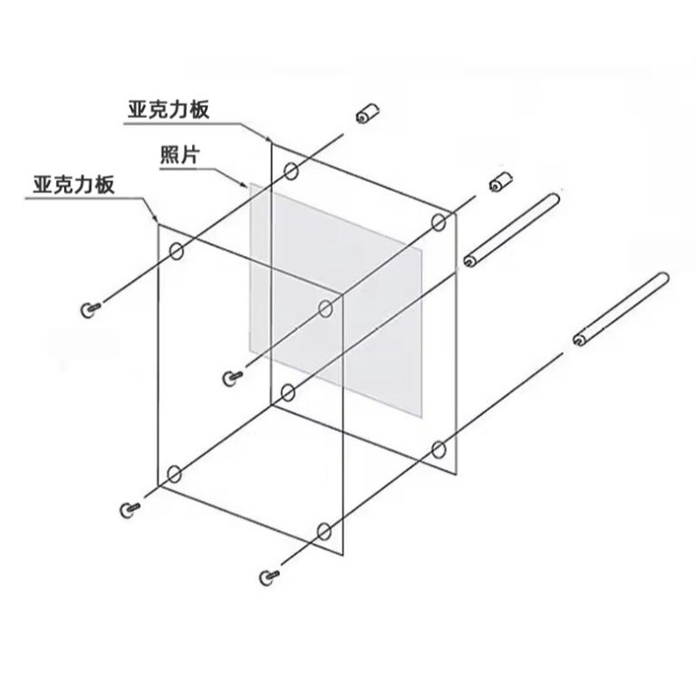 【COD】Acrylic Wall Frame for Permits Poster Mission Vision Sandwich-type ...