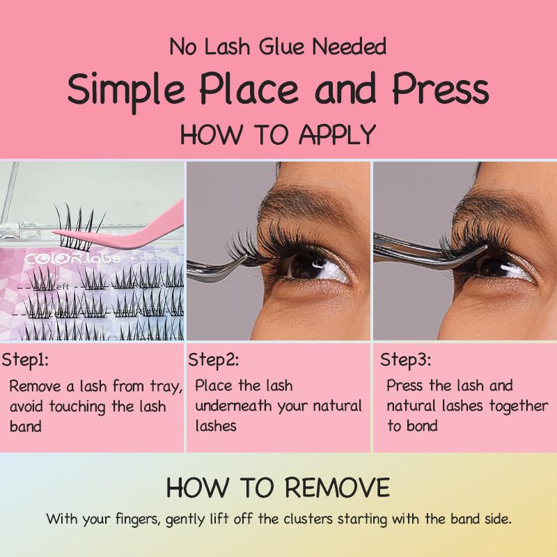 COLOR.Labs Self Adhesive Eyelashes 84pcs K-Pop Style Eyelash Extensions ...