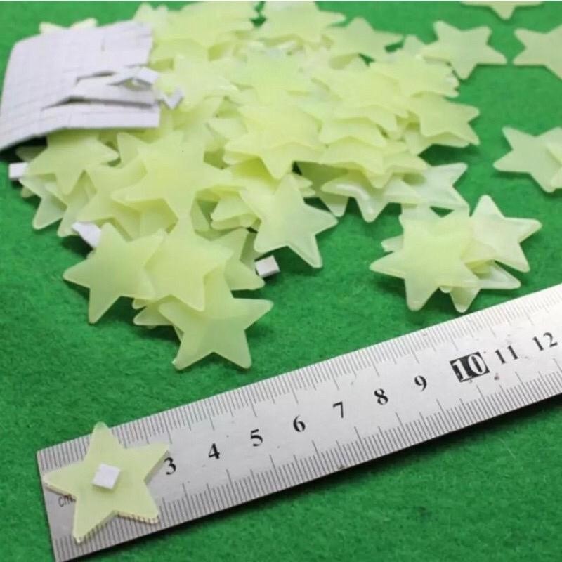 100PCS Neon Glow-in-the-Dark Star Stickers for Kids' Ceiling Decor ...