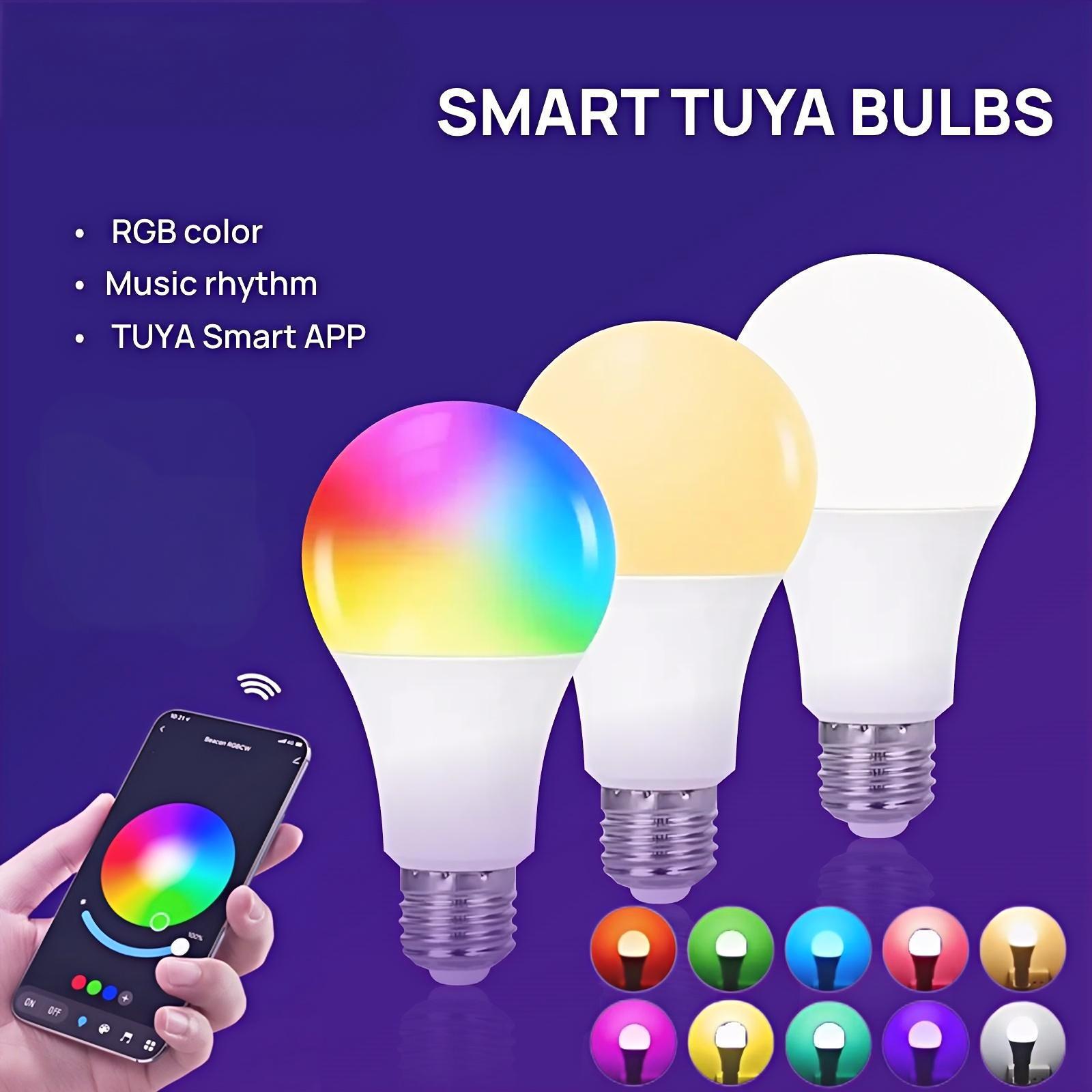 E27 Rgb Led Smart Bulb Tuya Lamp Bluetooth App Control Dimmable 15w ...