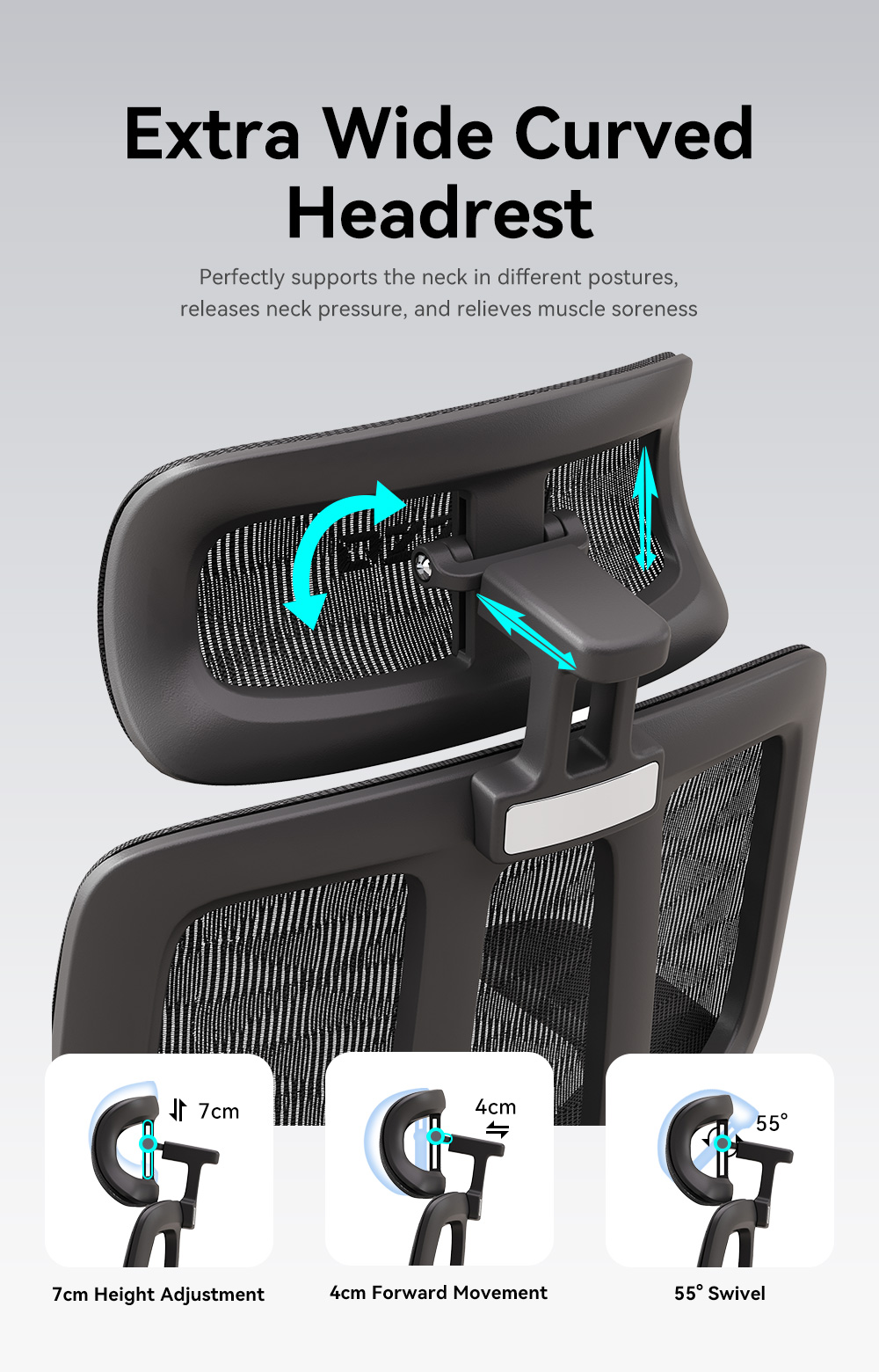 MUSSO H80 CLASS Ergonomic Chair with Adjustable Back Height 3D Armrest ...