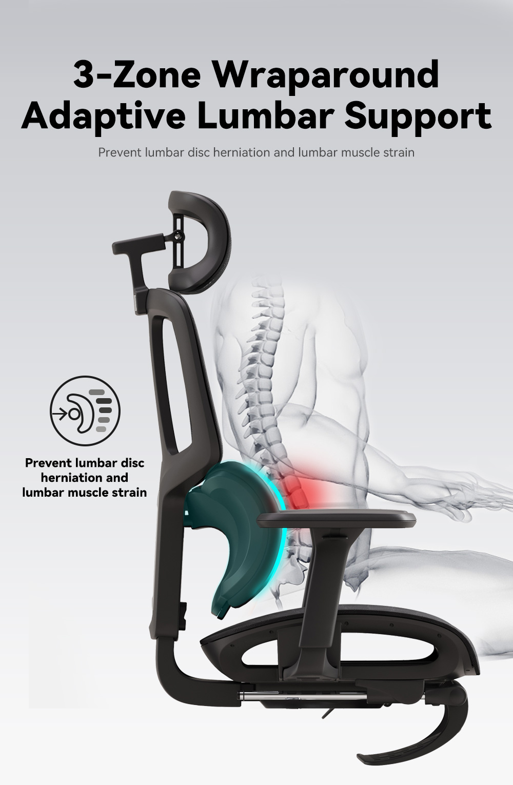 MUSSO H80 CLASS Ergonomic Chair with Adjustable Back Height 3D Armrest ...