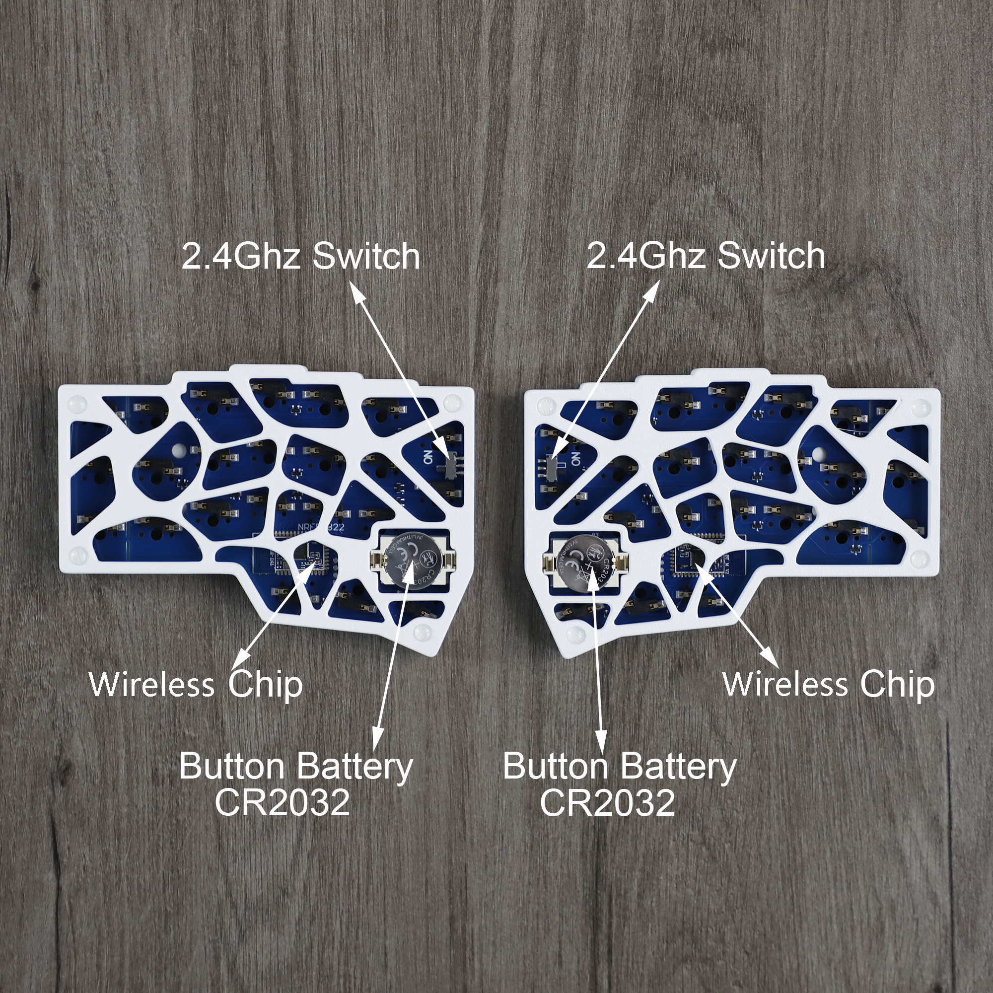 YMDK 2.4Ghz Wireless Split Corne V4 46 Ergonomic Hotswappable 40% Layout 3D Resin Vial All Key ...