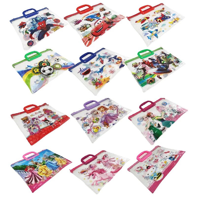 1 CHOISE Cartoon Characters Zipper Bag Clear Long Plastic Envelope With ...
