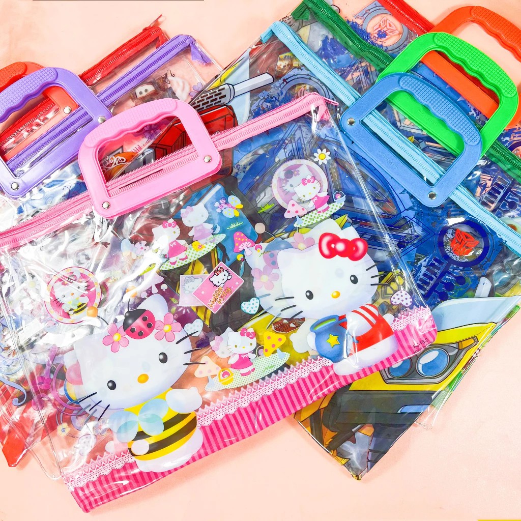 1 CHOISE Cartoon Characters Zipper Bag Clear Long Plastic Envelope With ...