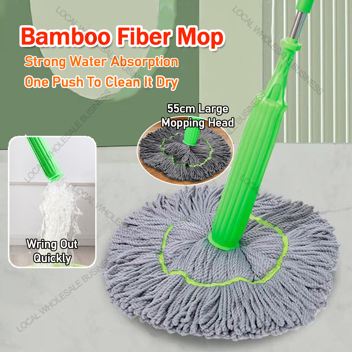 map floor cleaning Hand Wash Free Wring out the mop in 1 second multi ...