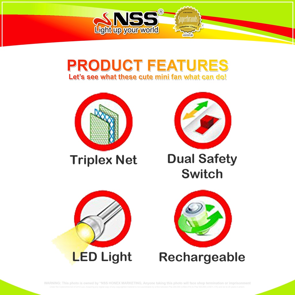 NSS 4000V Rechargeable Electric Mosquito Killer Swatter with LED Light ...