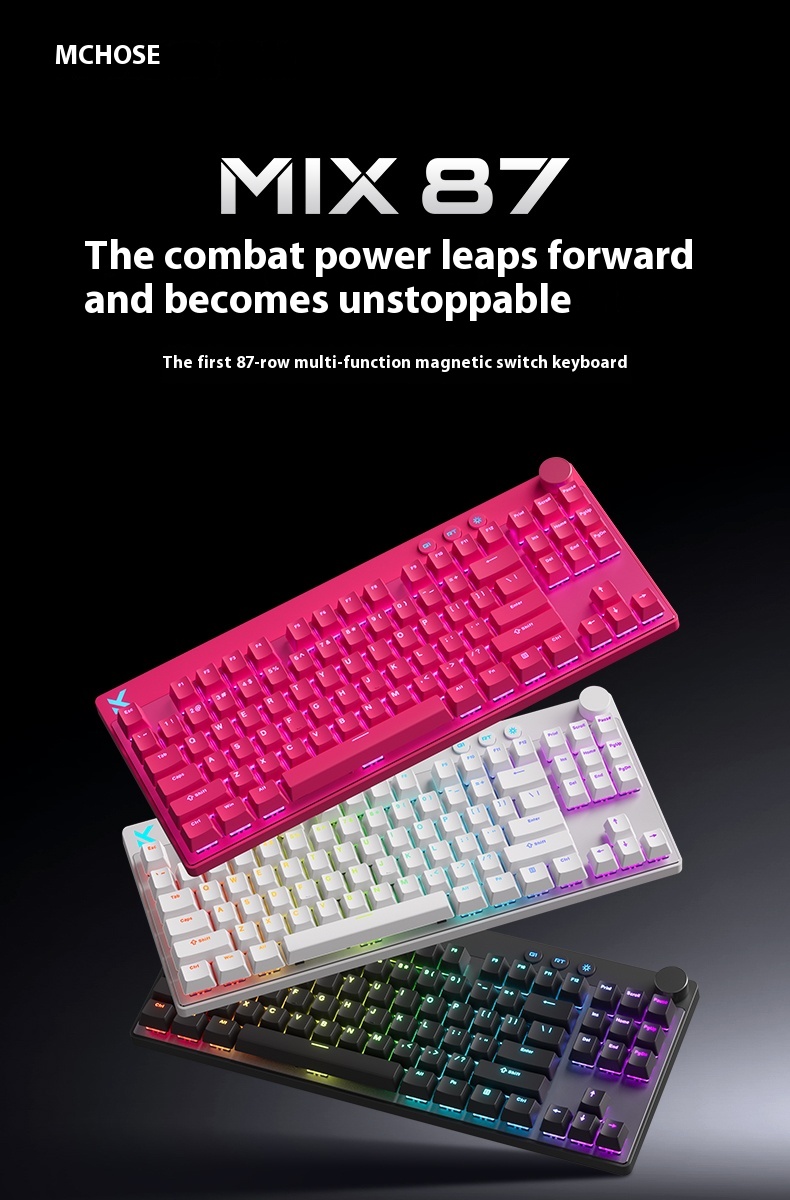 MCHOSE Mix 87 Magnetic Keyboard 75% Hot swappable RGB 8K 0.08ms Low ...