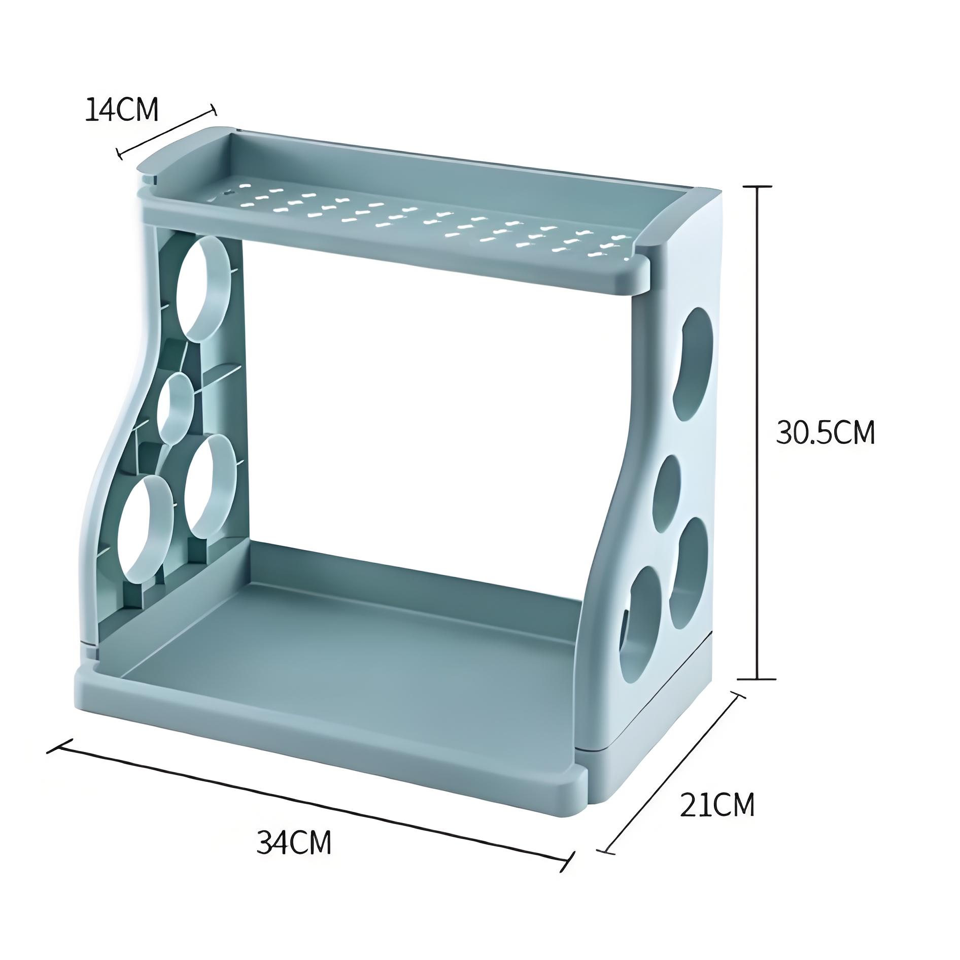 Double Layer Kitchen Rack Organizer Shelf Seasoning 2 layer Floor ...