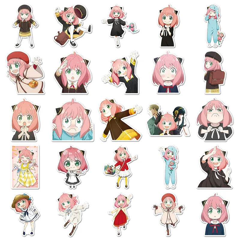 50pcs Anime SPY×FAMILY Anya Forger Stickers DIY Guitar Suitcase ...