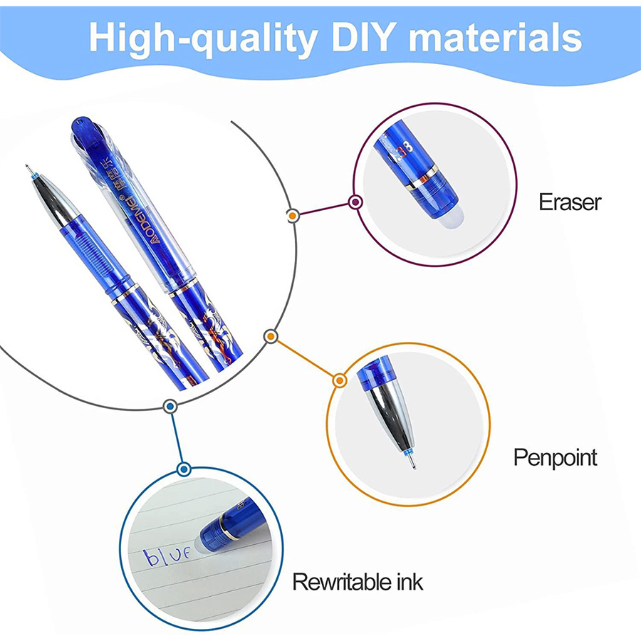 WriteEase 33pcs Erasable Gel Pens Set – 0.5mm Bullet Tip Magic Pens ...