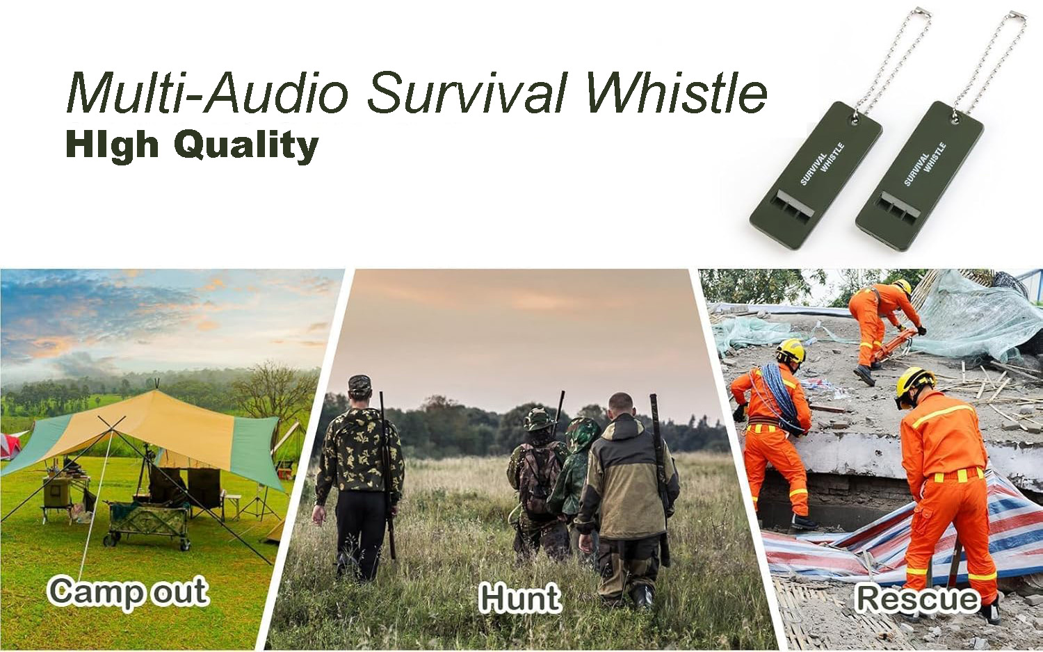 Outdoor Survival Whistle Three-tone Whistle Rescue Whistle Prefect for ...
